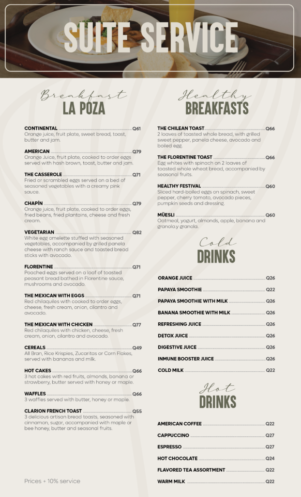 Menú - Clarion Hotel & Suites